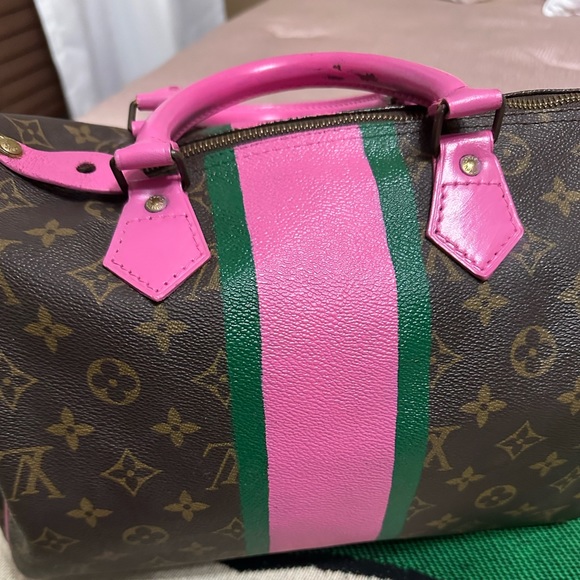 Louis Vuitton | Bags | Authentic Lv Speedy Bag With Hand Painted Aka ...